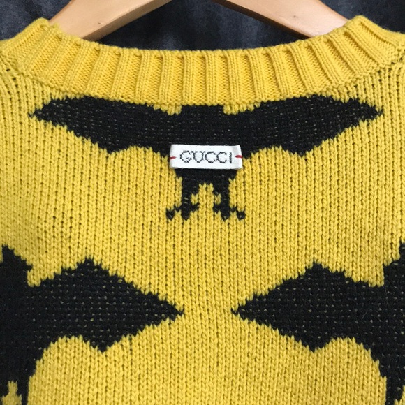 Gucci | Sweaters | Gucci Bat Jacquard Crewneck Sweater | Poshmark